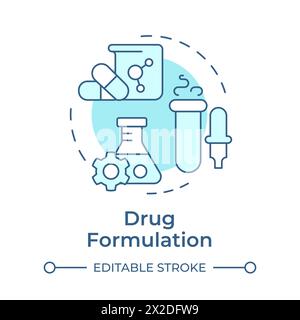 Drug synthesis soft blue concept icon Stock Vector Image & Art - Alamy