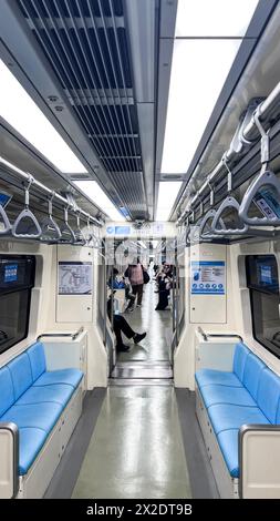 LRT Jakarta train station interior view. Indonesia public ...