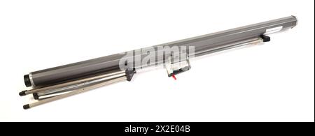 Old slide screen, folded and on white background Stock Photo - Alamy