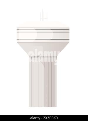 Metal water tower with oval water tank countryside water reservoir ...