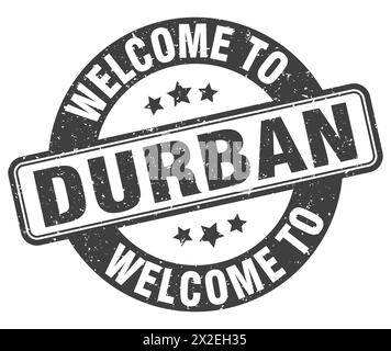 Welcome to Durban stamp. Durban round sign isolated on white background ...