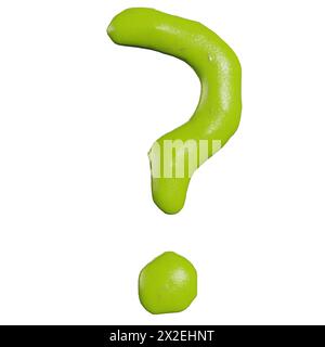 3d render of isolated wasabi sign and symbol characters on white ...