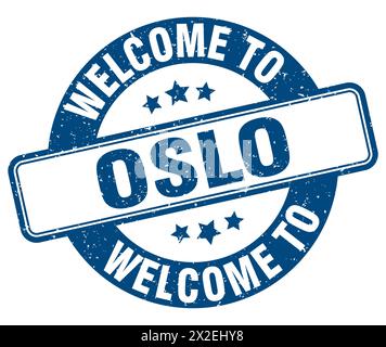 Welcome to Oslo stamp. Oslo round sign isolated on white background ...