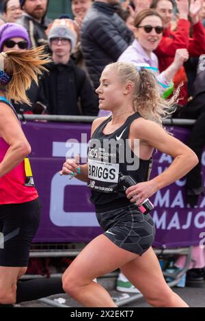 Becky Briggs competing in the TCS London Marathon 2024 passing through ...