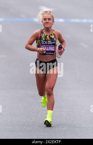 Anya Culling competing in the TCS London Marathon 2024 passing through ...