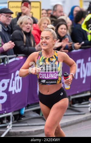 Anya Culling competing in the TCS London Marathon 2024 passing through ...
