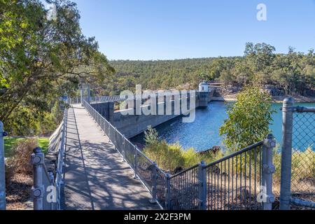 Mundaring Weir reservoir, 39 kilometres from Perth, in the Darling ...