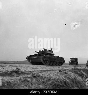 A Crusader Mk. III tank of the 17th/21st Lancers, 26th Armoured Brigade ...