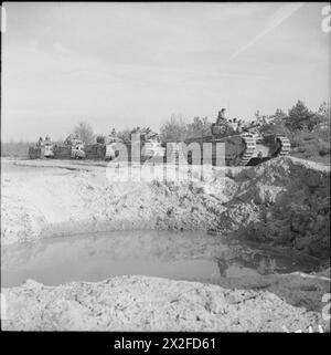 Churchill tanks of 9th Royal Tank Regiment during an exercise at ...