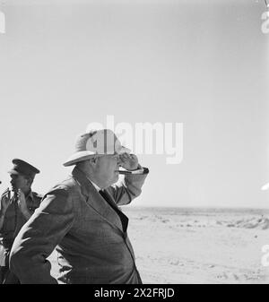 Winston Churchill visits the North African front during the Second ...