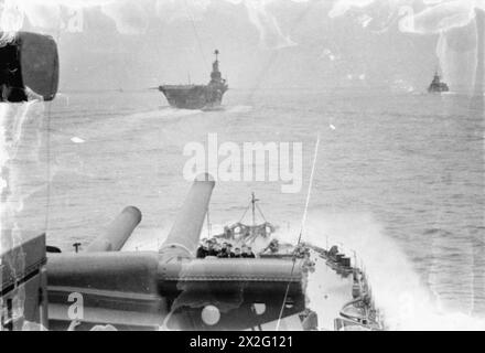 HMS Malaya observes HMS Ark Royal and HMS Renown during the naval ...