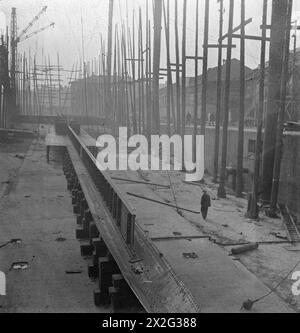 Photograph by Cecil Beaton at Tyne Shipyards in 1943 showing two men ...