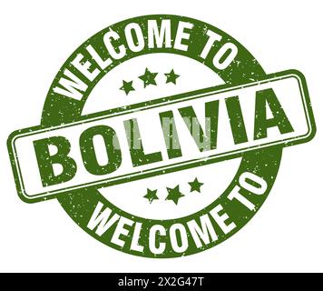 Welcome to Bolivia stamp. Bolivia round sign isolated on white ...