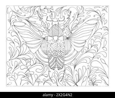 Doodle mandala coloring page. Outline floral design element. Coloring ...