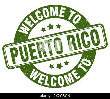 Welcome to Puerto Rico stamp. Puerto Rico round sign isolated on white ...
