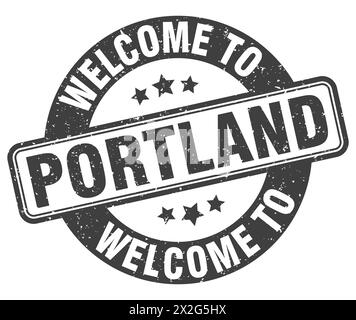 Welcome to Portland stamp. Portland round sign isolated on white ...