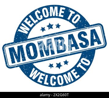 Mombasa blue stamp isolated on white background Stock Vector Image ...