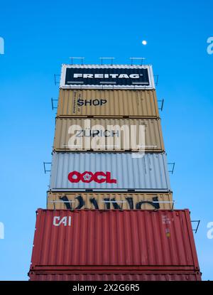 Zurich, Switzerland - March 3, 2024: The store and container tower of ...