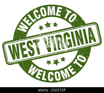 Welcome to West Virginia stamp. West Virginia round sign isolated on ...