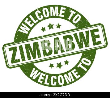 Zimbabwe sign. welcome to Zimbabwe green sticker Stock Vector Image ...