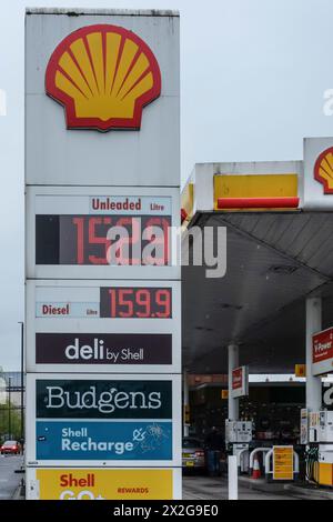 UK Fuel Prices rising Pictured is the Shell Garage on the M32 Bristol ...