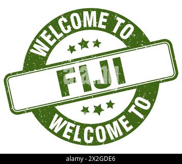 Welcome to Fiji stamp. Fiji round sign isolated on white background ...