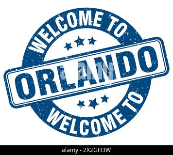 Welcome to Orlando stamp. Orlando round sign isolated on white ...