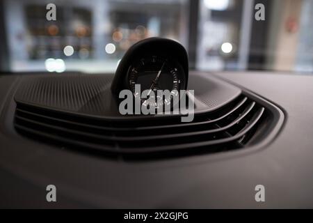 Porsche Sport Chrono clock. Car interior clock showing 22:09 - night ...