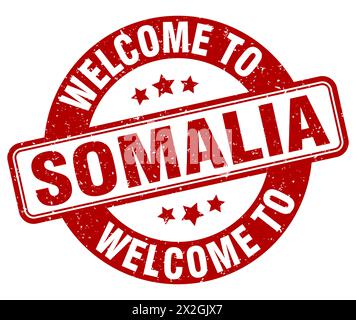 Welcome to Somalia stamp. Somalia round sign isolated on white ...