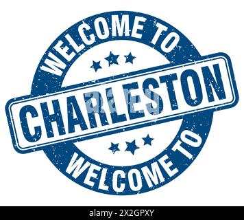 Charleston blue stamp isolated on white background Stock Vector Image ...