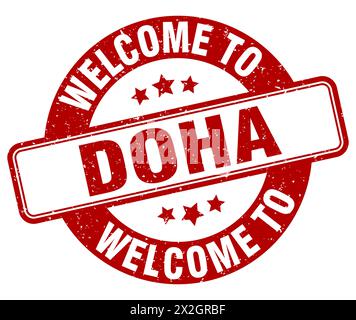 Welcome to Doha stamp. Doha round sign isolated on white background ...
