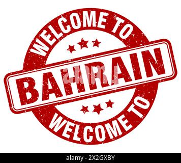 Welcome to Bahrain stamp. Bahrain round sign isolated on white ...