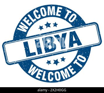 Welcome to Libya stamp. Libya round sign isolated on white background ...