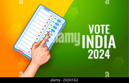 illustration of Indian people Hand with voting sign showing general ...