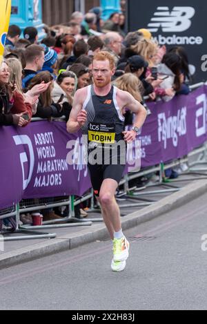 Sean Tobin competing in the TCS London Marathon 2024 passing through ...