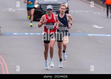 Fraser Stewart & Charlie Sandison competing in the TCS London Marathon ...
