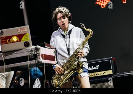 Fat Dog perform at the British Music Embassy during SXSW 2024 in Austin ...