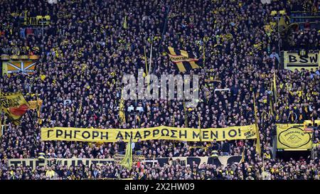 DORTMUND - Borussia Dortmund supporters Gelbe Wand during the ...