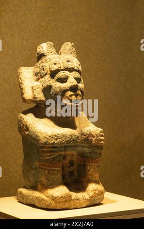 Xiuhtecuhtli, aztec god of fire, Aztecs stone sculpture from the 15th ...