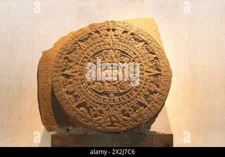 Aztec calendar stone, National Museum of Anthropology, Mexico City ...