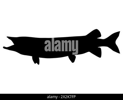 Muskellunge fish silhouette vector art Stock Vector Image & Art - Alamy
