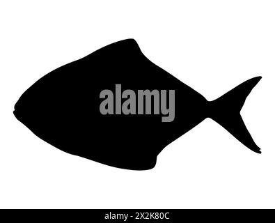 Pomfret fish silhouette vector art Stock Vector Image & Art - Alamy