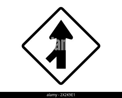 Merging road sign silhouette vector art Stock Vector Image & Art - Alamy