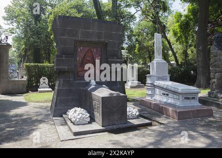 Mexico City, Mexico, August 10, 2018, The grave of the Mexican painter ...