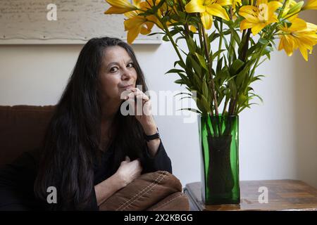 Portrait of Carmen Boullosa at her place in Coyoacan 10/01/2018 ...