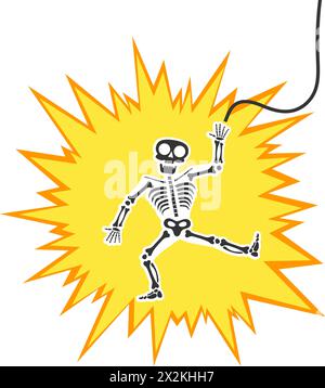 Skeleton electric shock by high voltage or lighting electrocuted ...