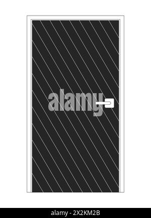 Closed rood with golden handle 2D linear cartoon object Stock Vector ...