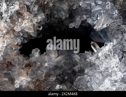 Captivating image showcasing quartz crystals inside a geode Stock Photo ...