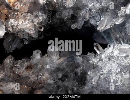 Captivating image showcasing quartz crystals inside a geode Stock Photo ...