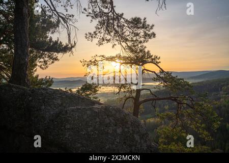Misty mountain landscape Stock Photo - Alamy